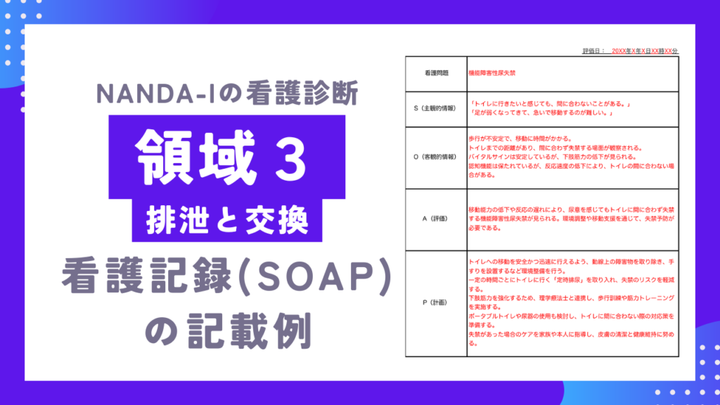 【NANDA-I看護診断】領域3「排泄と交換」の看護計画の記載例まとめ【コピペ可】